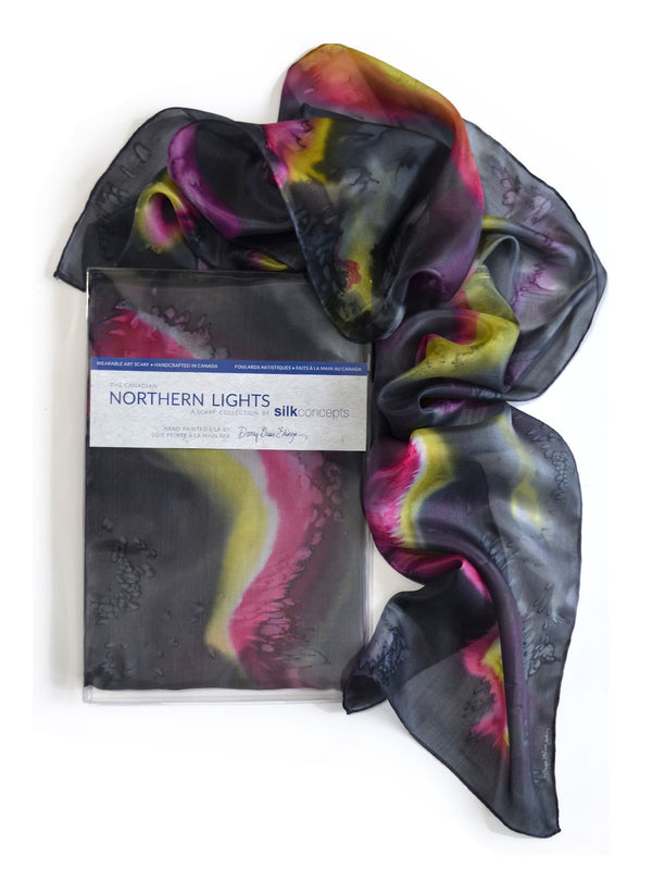 Northern Lights Scarf | Hand-Painted Silk by Silk Concepts - Silk Concepts