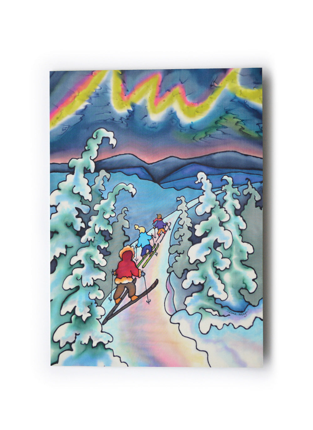 Cross-Country Skiing Art Card | by Darcy Gusse Edinga (Silk concepts ...
